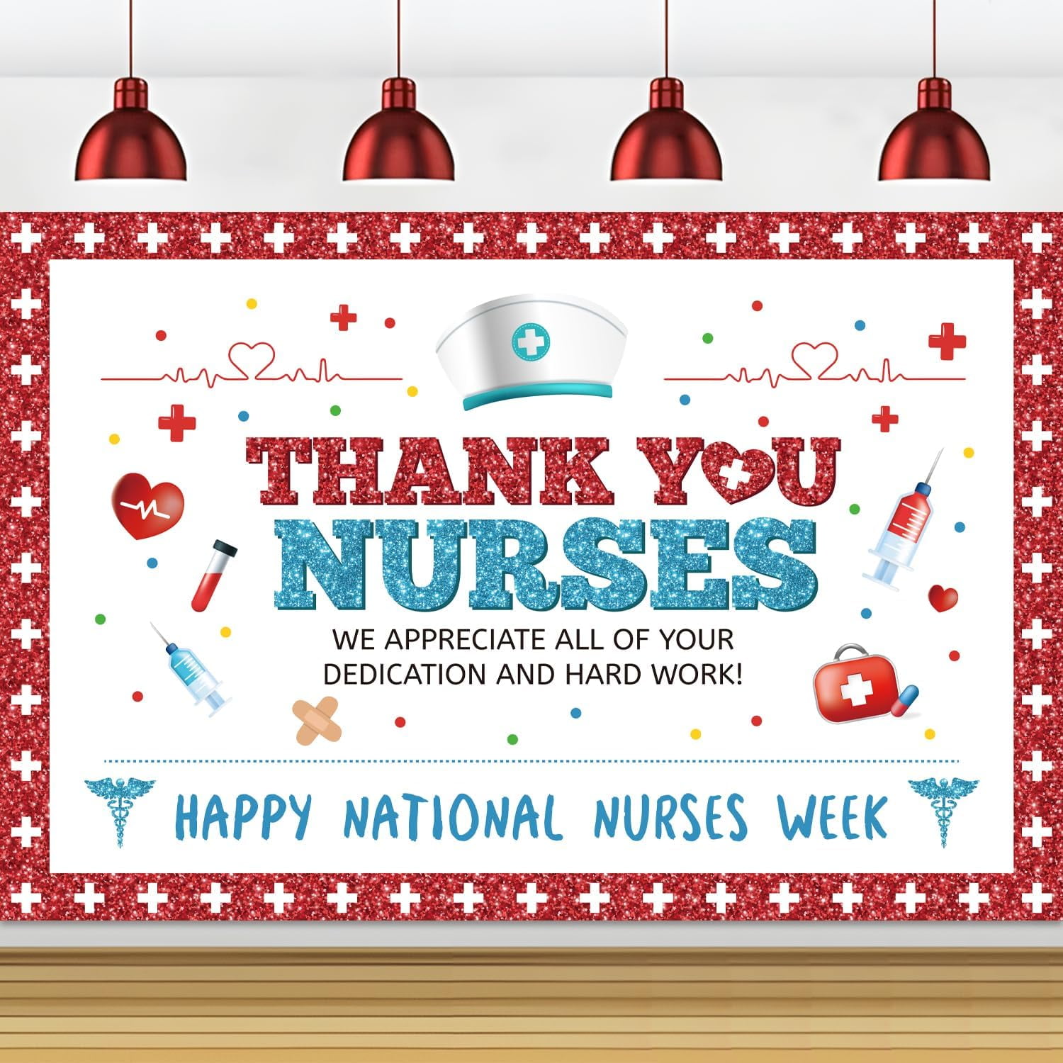 Happy Nurses Week Decorations Backdrop Banner 59 x 39 Inch Nurse ...