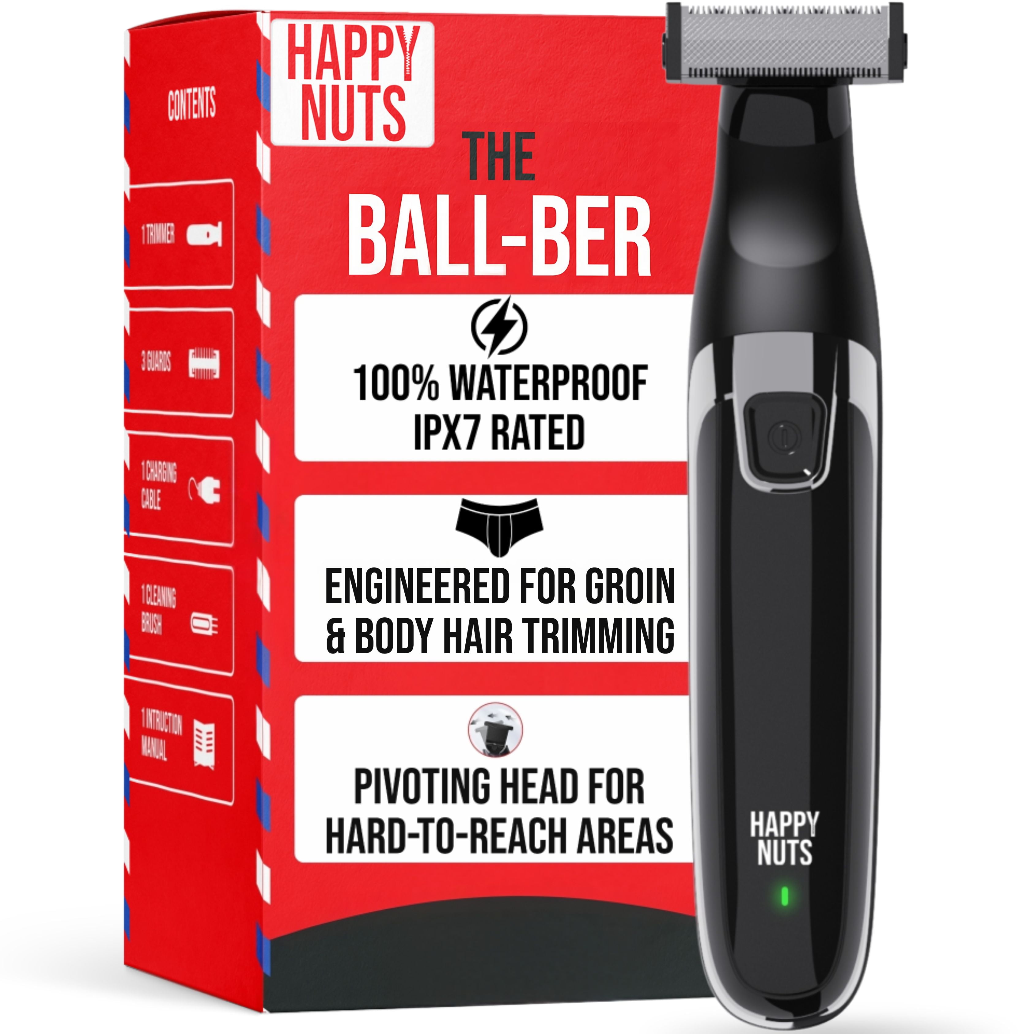 Happy Nuts The Ballber, Groin & Body Hair Trimmer, Waterproof ...