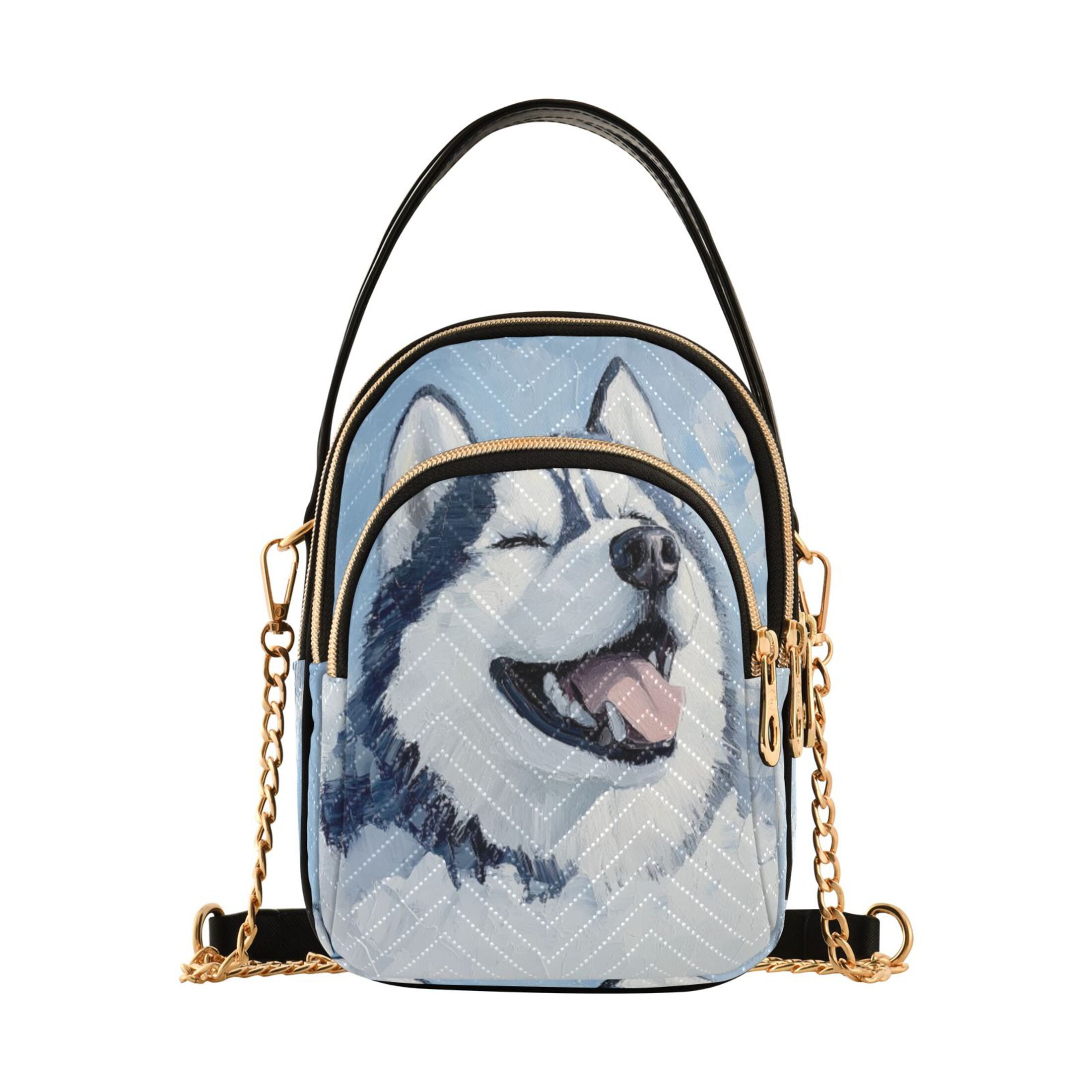 Happy Oil Painting Dog Women's Crossbody Handbags Leather Crossbody ...