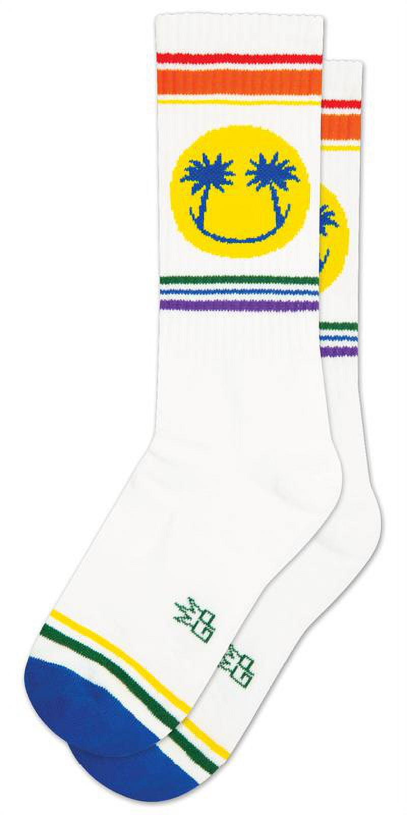 Happy Palms - Rainbow, Novelty Gift Socks for Men, Women and Teens, Cool Crew Socks (Made in the ...