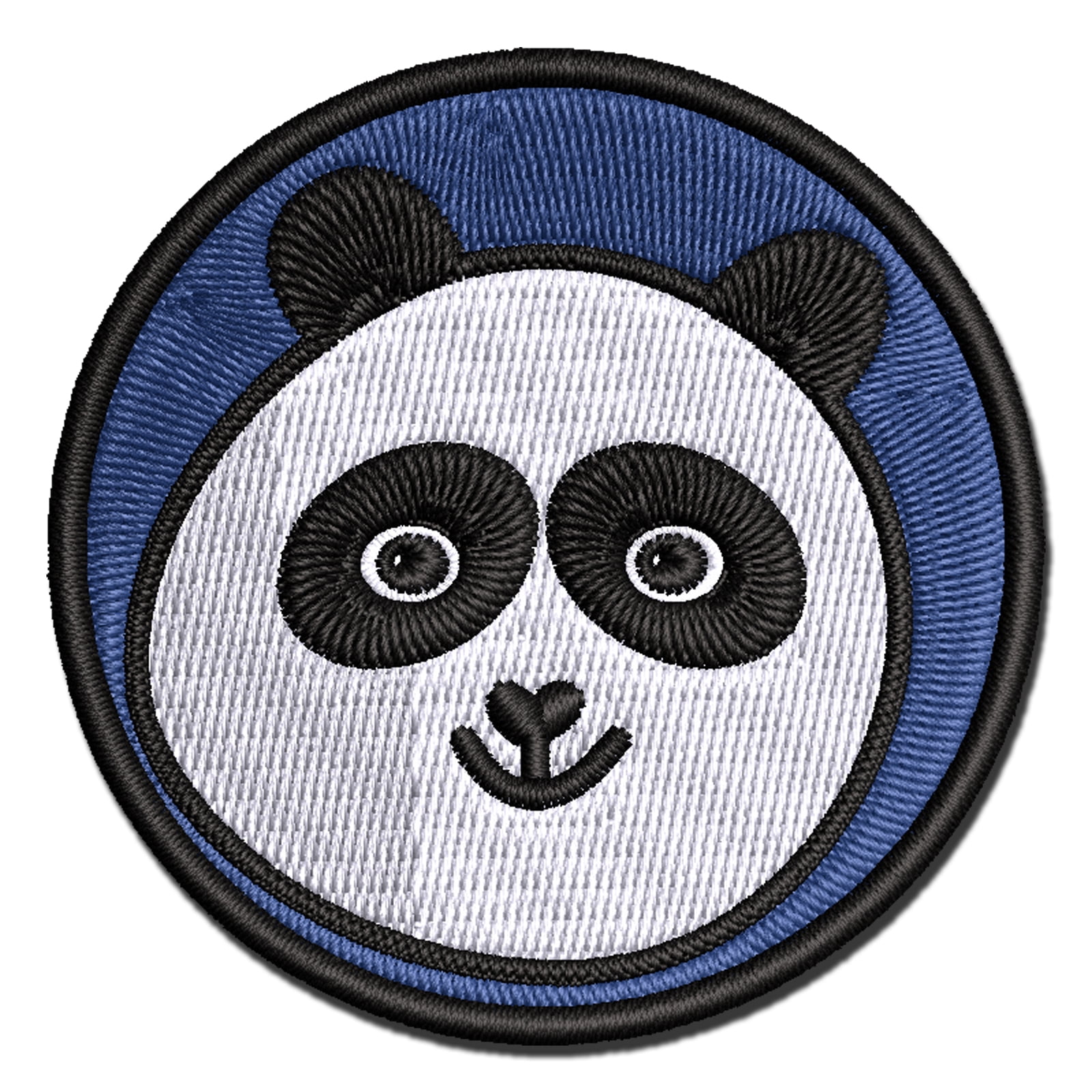 Happy Panda Face Applique Multi-Color Embroidered Hook & Loop Patch - 2 ...