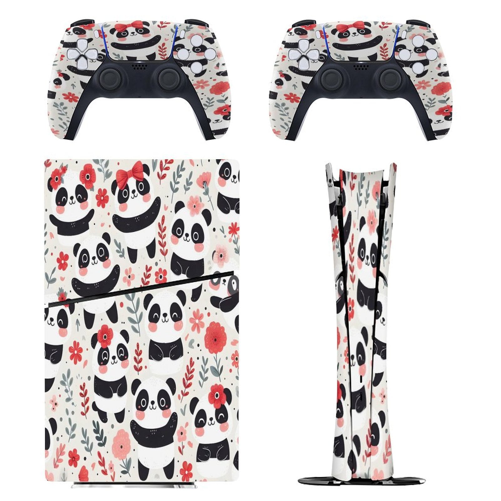 Happy Panda， Red PS5/PS5 Slim Digital Disc Skin Sticker For Console And ...