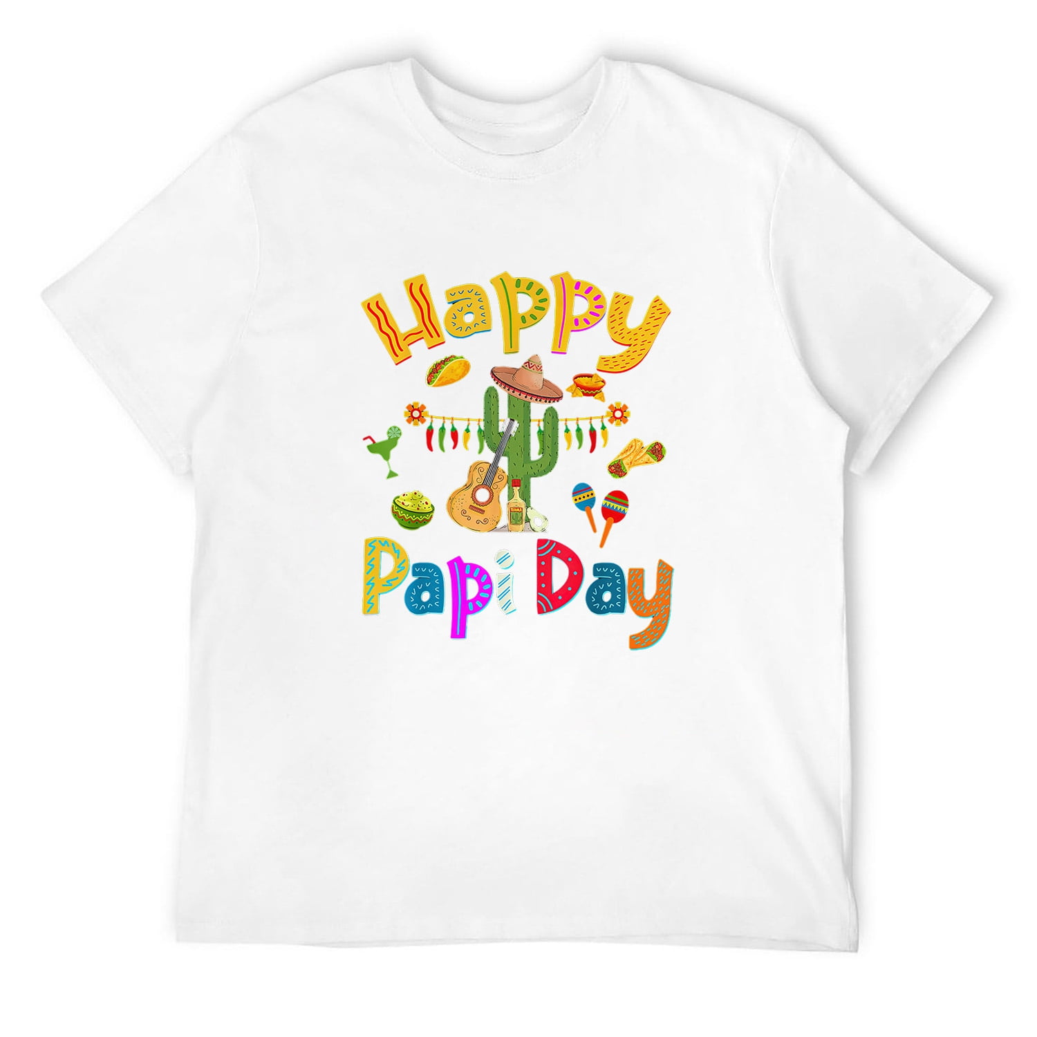Happy Papi Day - Spanish Father's Day Party Mexican Food T-Shirt White ...