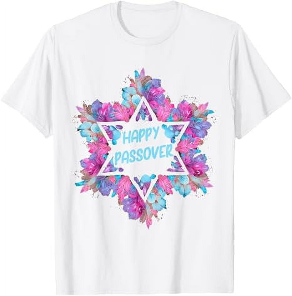 Happy Passover 2024 Shirt Star Of David Pesach Jewish Matzo T-Shirt ...