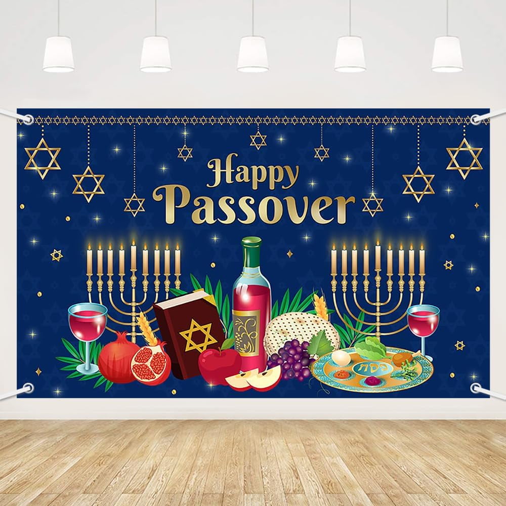 Happy Passover Backdrop Holiday Party Decorations Passover Background ...