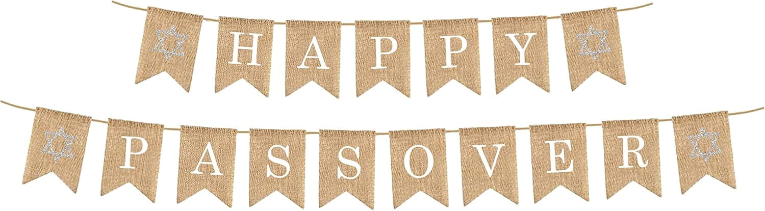 Happy Passover Banner Burlap Passover Decor – Passover Decorations ...
