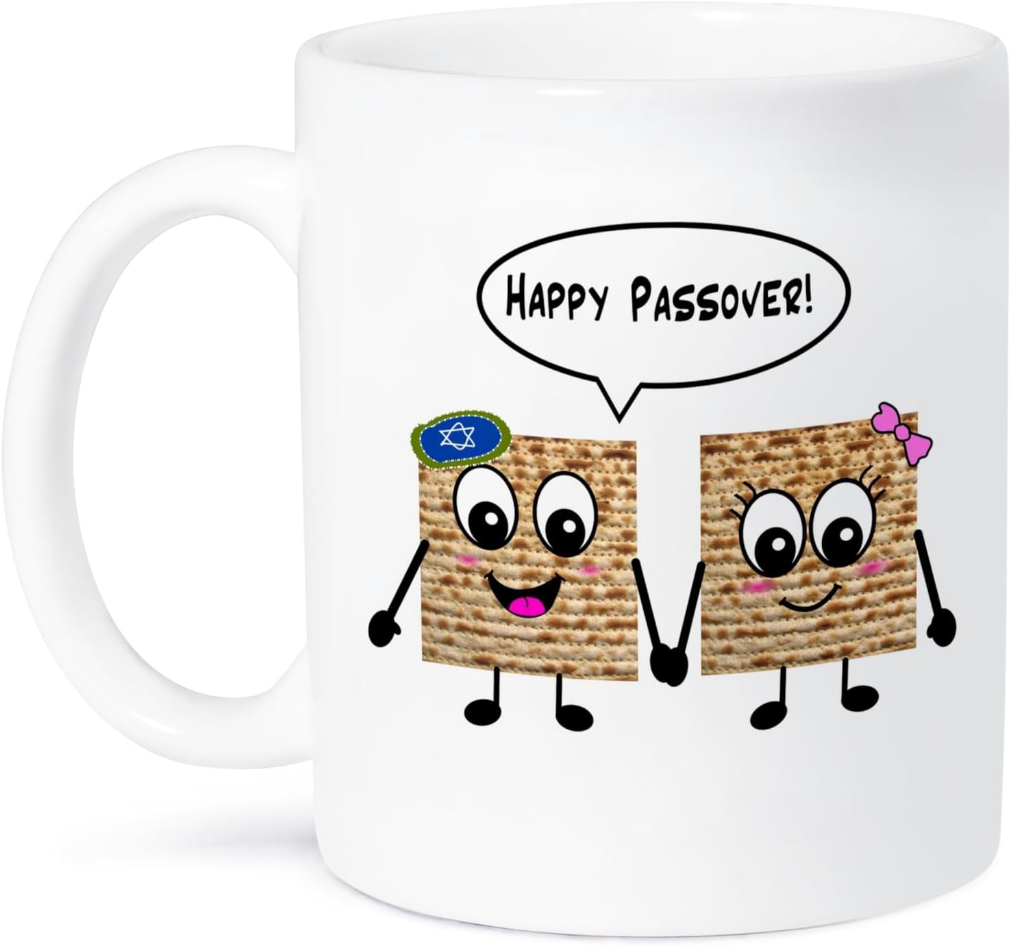 Happy Passover Cute Smiley Matzah Cartoon, Jewish Holiday Gift, Ceramic ...