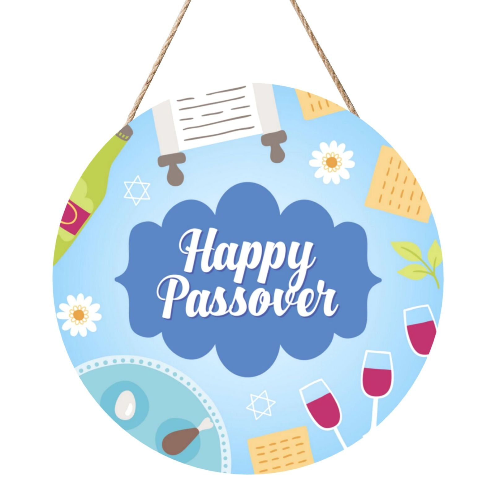 Happy Passover Je-wi-sh Holiday Wooden Hanging Sign Ornament Welcome ...