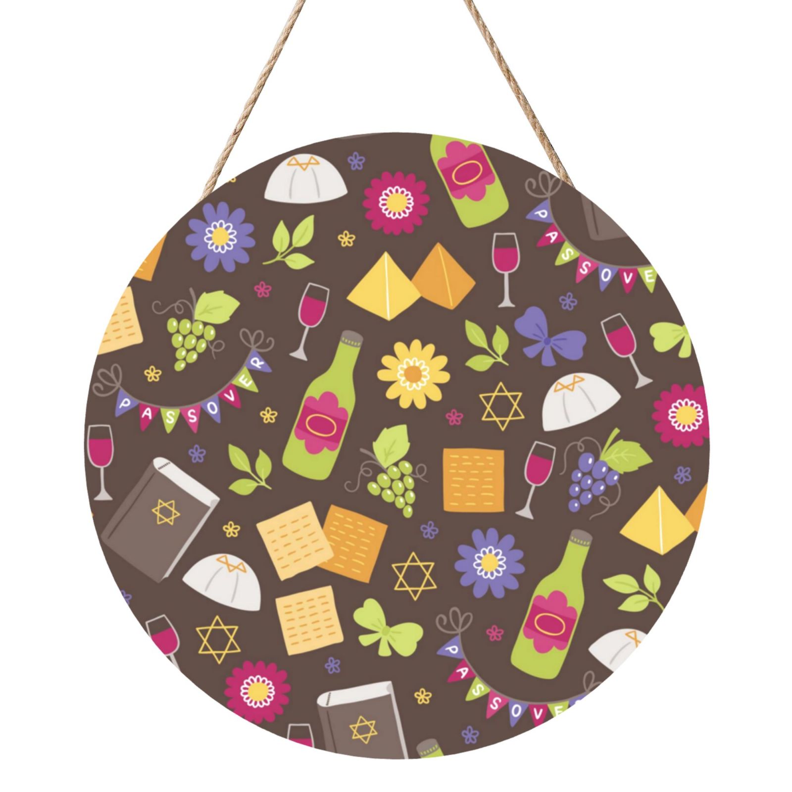 Happy Passover Je-wi-sh Holiday Wooden Hanging Sign Ornament Welcome ...
