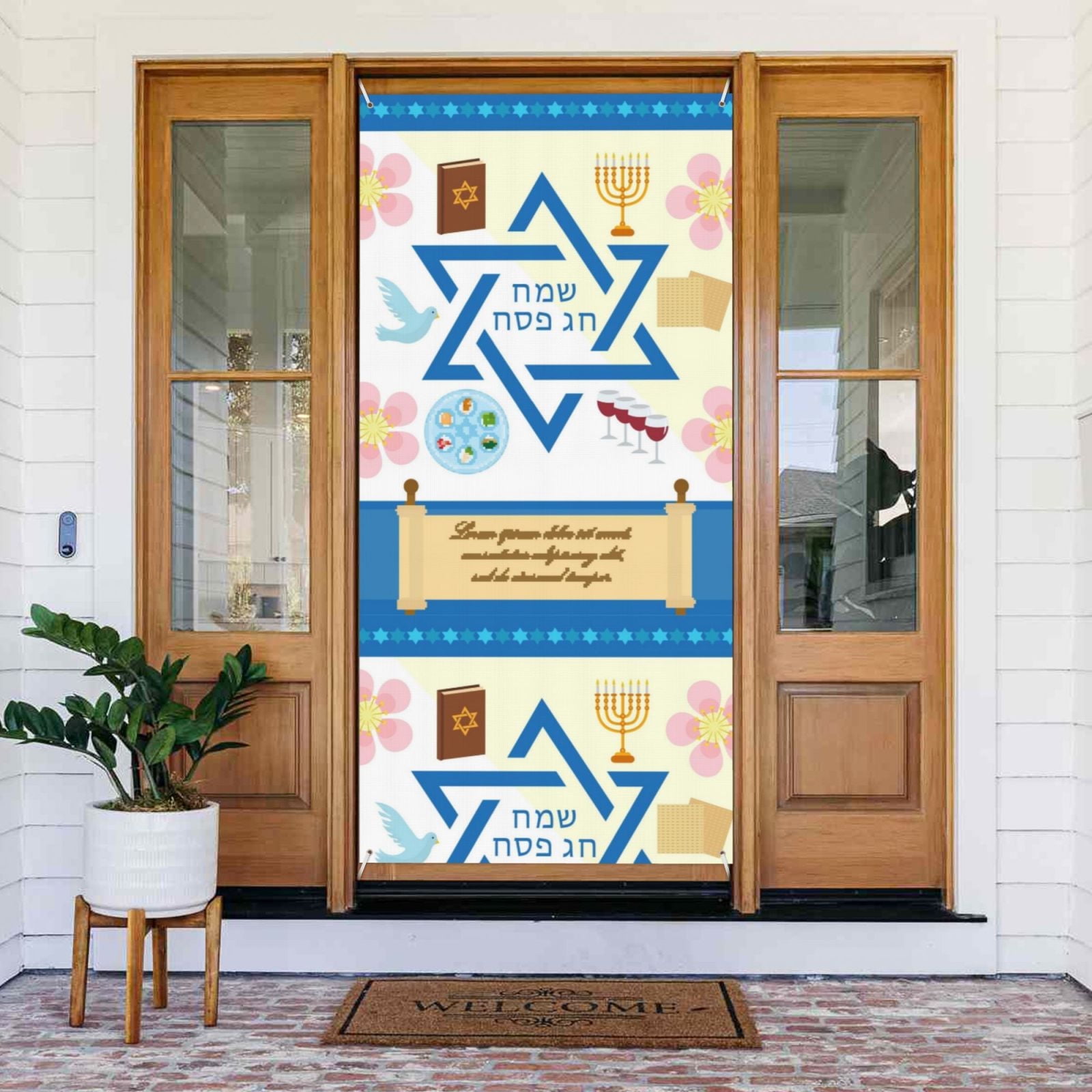 Happy Passover Jewish Holiday Door Cover Decoration Backdrop Banner ...