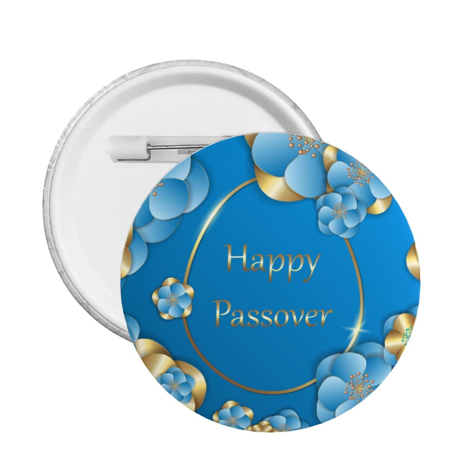 Happy Passover Pins Round Button Brooches Clothes Pin Badge Holder Chest Decoration For Backpack