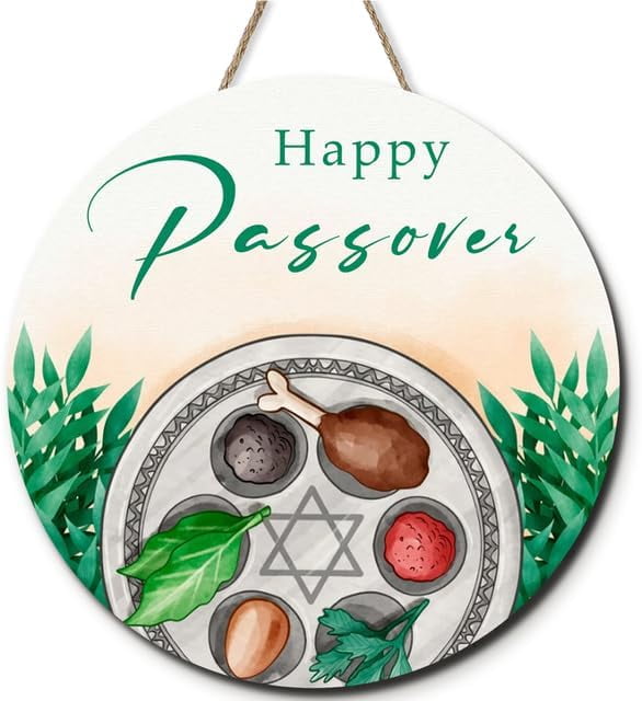 Happy Passover Sign Decoration Passover Door Sign for Front Door ...