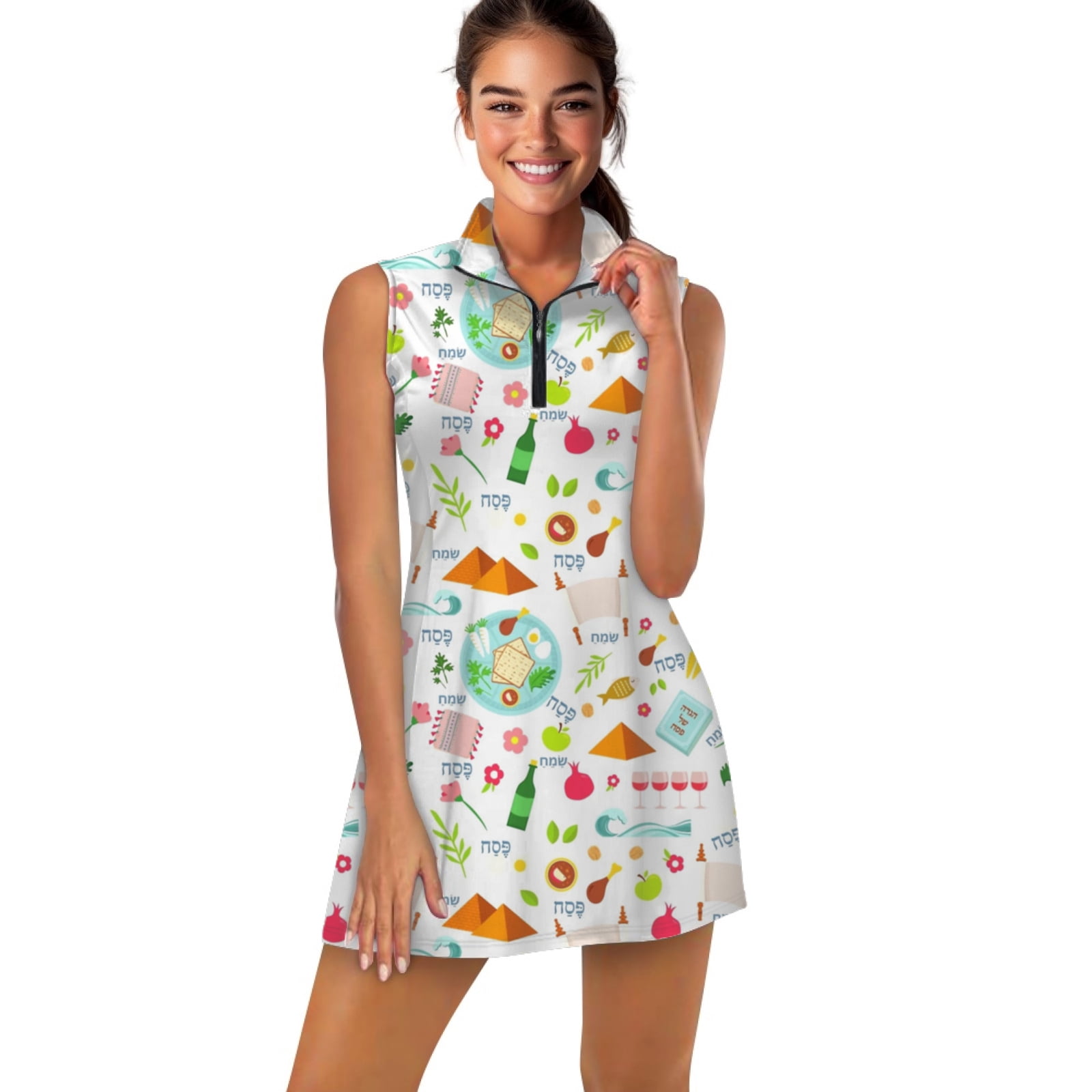 Happy Passover Sports Dresses Women Tennis Dress with Separate Shorts ...