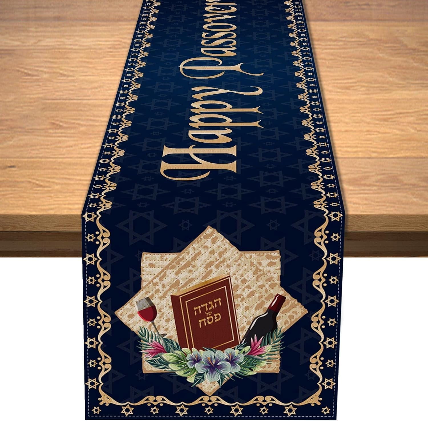 Happy Passover Table Runner Pesach Star of David Jewish Festival ...