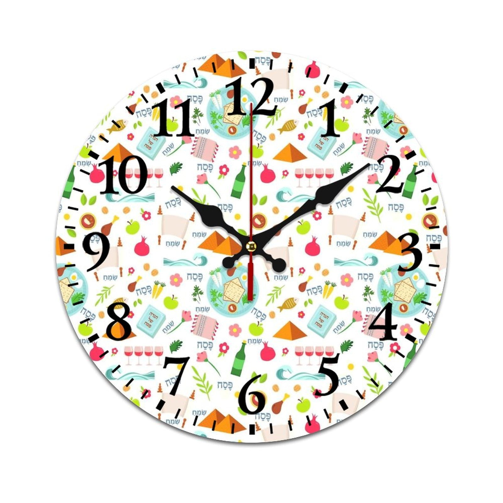 Happy Passover Wall Clock Modern Design Clocks Wall Hanging Home Office ...