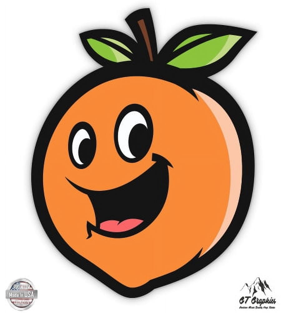 Happy Peach - 3" Vinyl Sticker - For Car Laptop I-Pad Phone Helmet Hard ...
