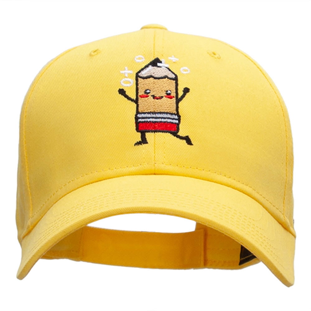 Happy Pencil Embroidered Cotton Twill Cap - Yellow OSFM - Walmart ...