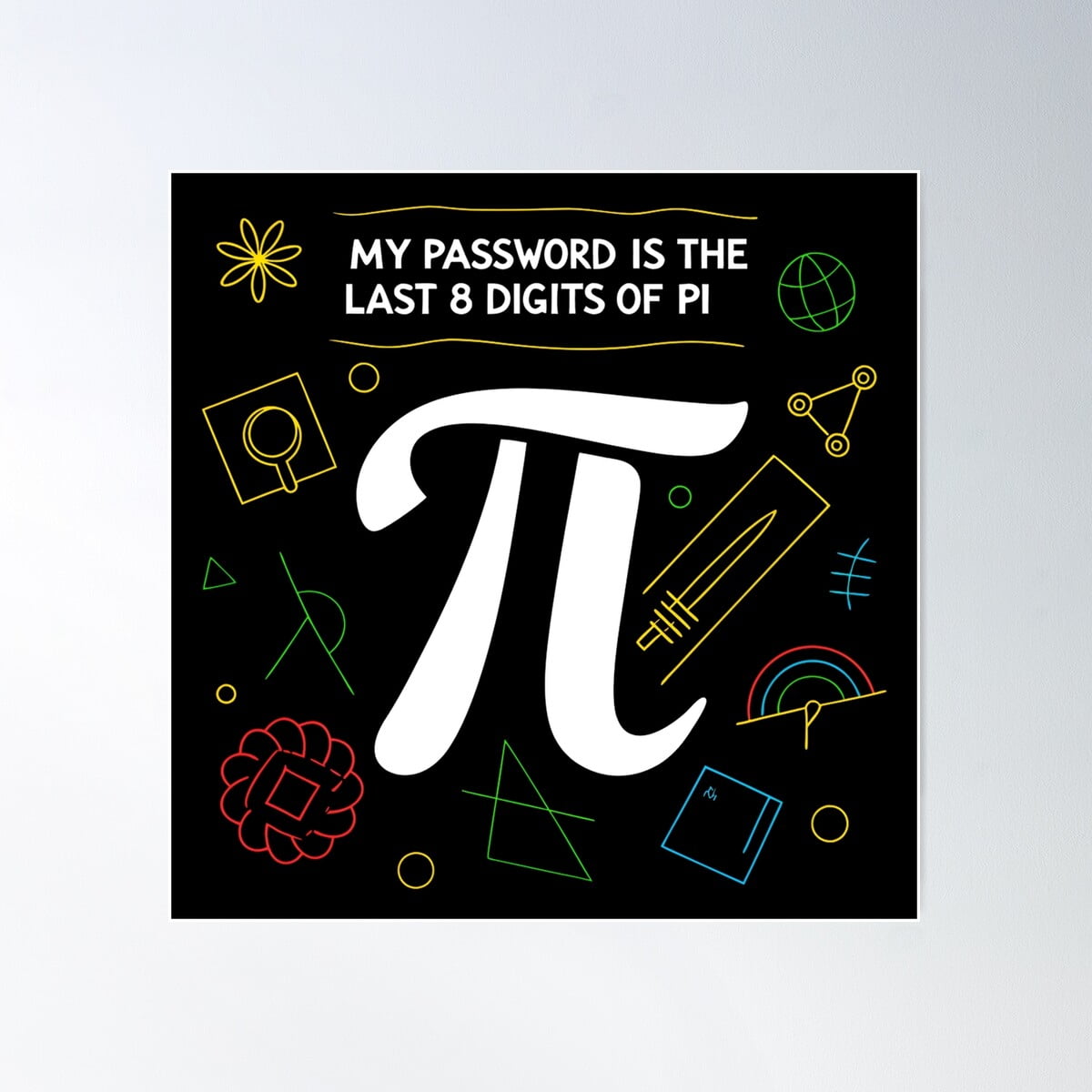 Happy Pi Day 2025 Infinite Pi Password Poster Wall Art, Modern Wall Decor For Living Room ...