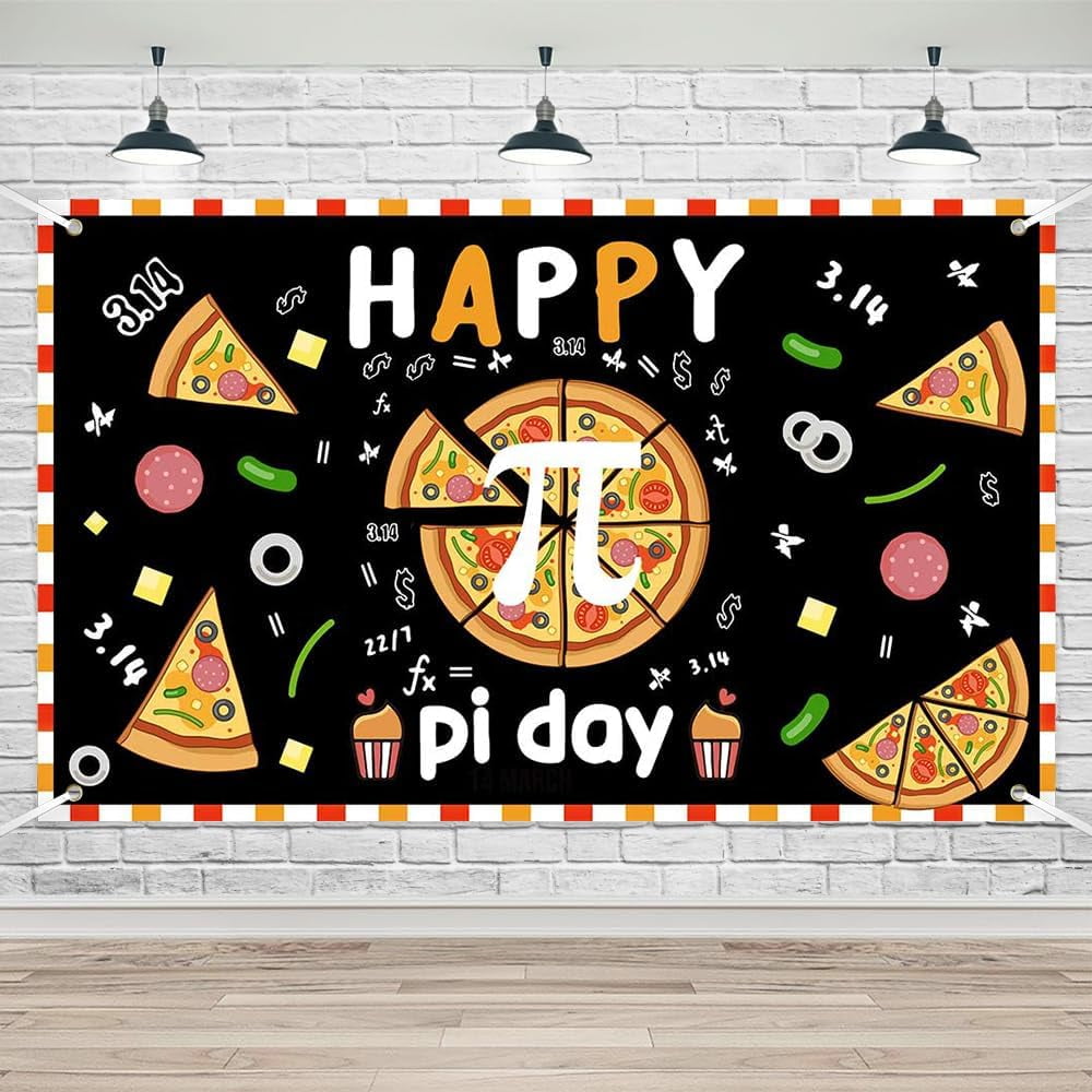 Happy Pi Day Banner – Pi Day Decorations for Kids' Party, Classroom ...