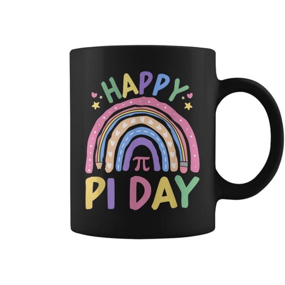 Happy Pi Day Rainbow 314 Pi Number Math Teacher Girls Coffee Mugs ...