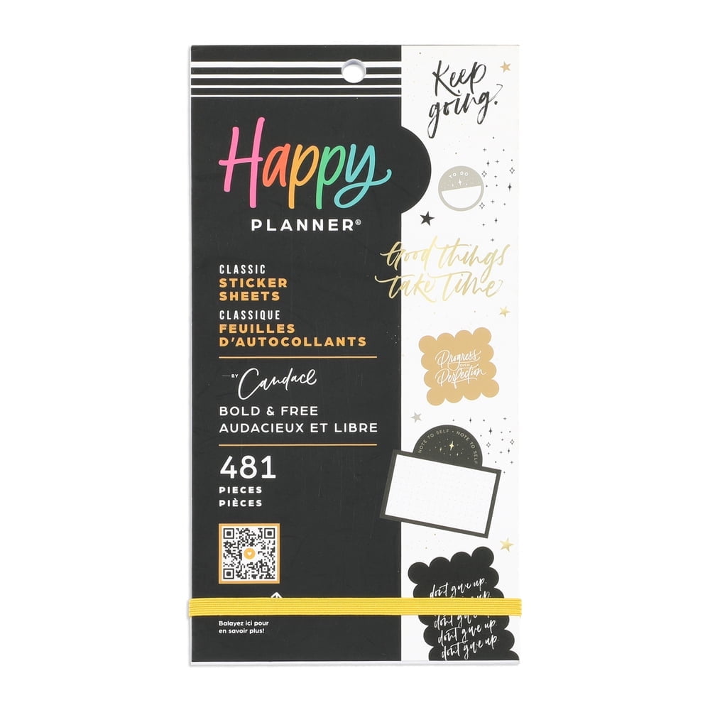 Happy Planner Bold & Free 30-Sheet Sticker Pack with 481 Total Stickers ...