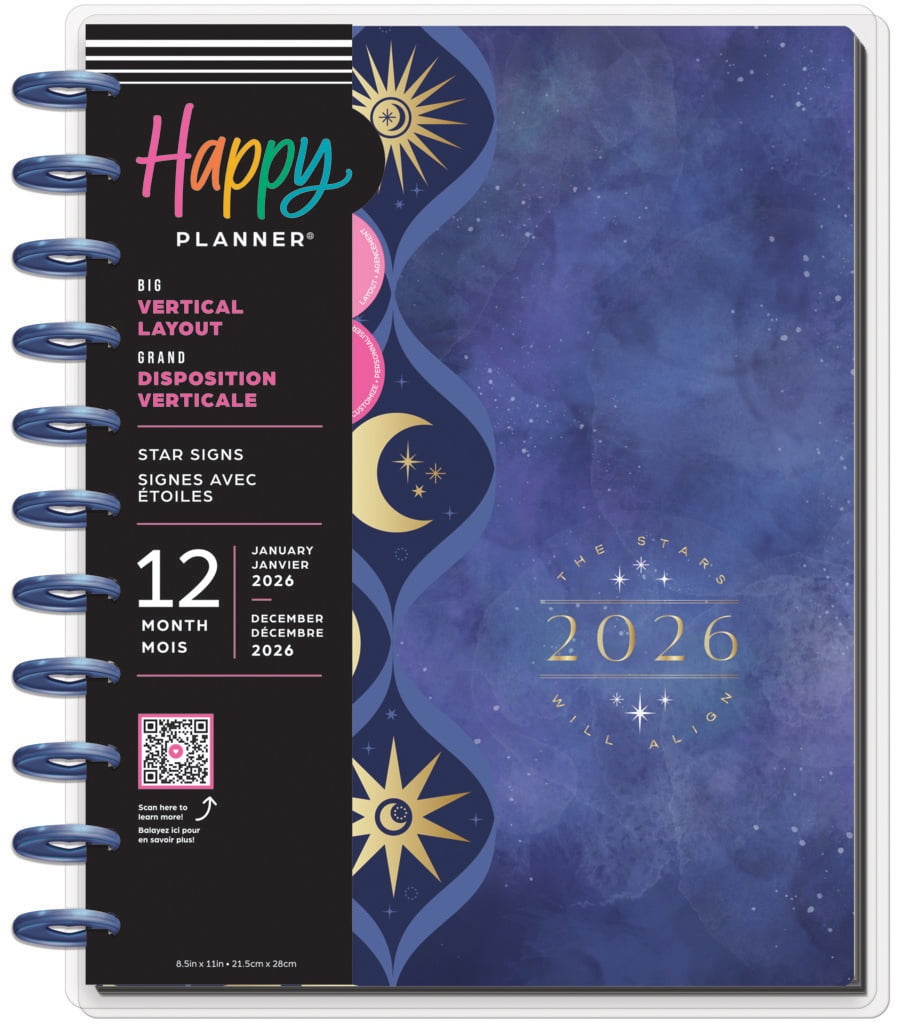 Happy Planner Big 12 Month Disc Bound Dated Planner-Star Signs; Jan '26 ...