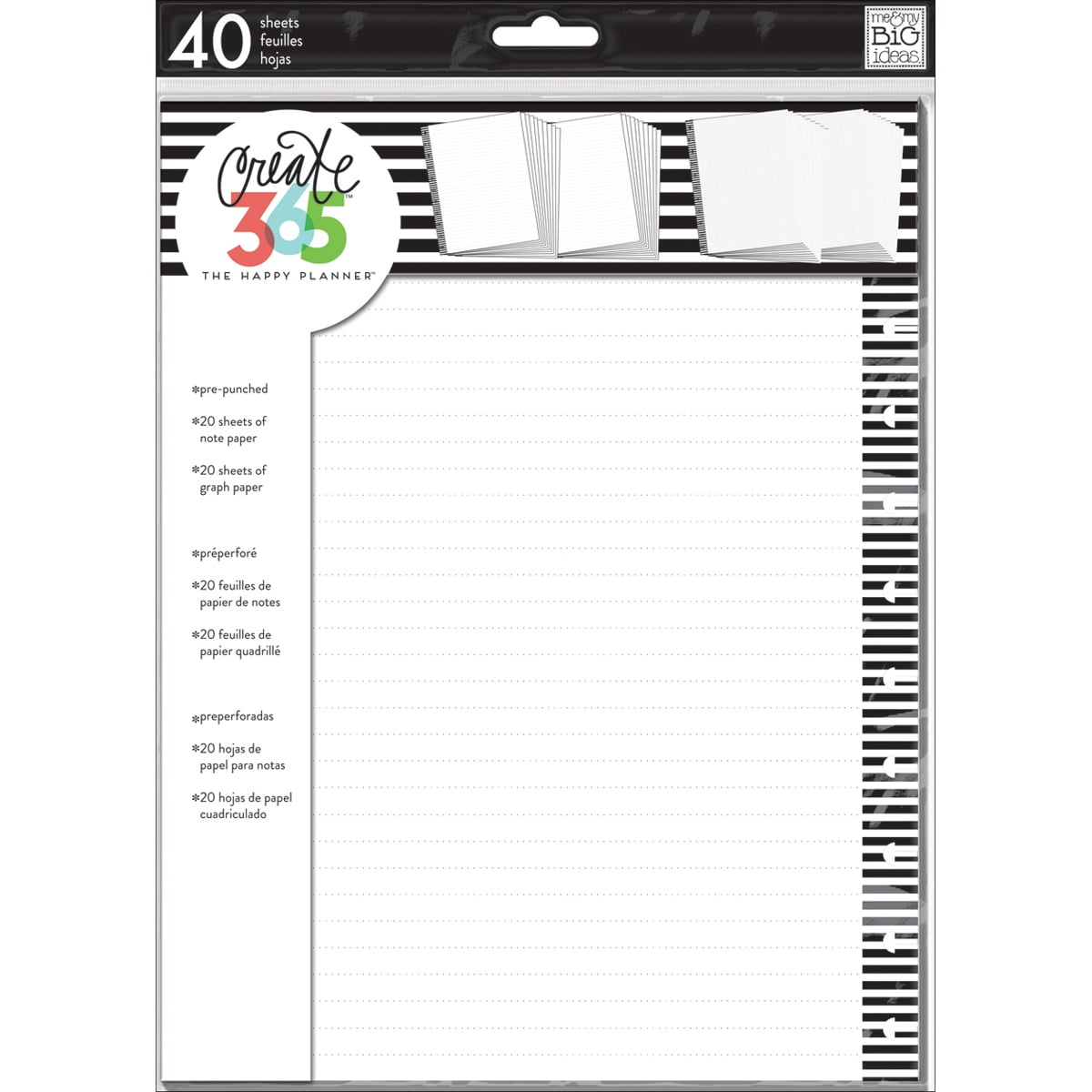 Happy Planner Big Fill Paper 40/Pkg Note & Graph - Walmart.com