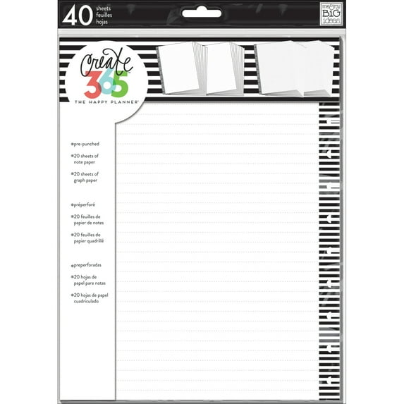 Happy Planner Big Fill Paper 40/Pkg Note & Graph - Walmart.com