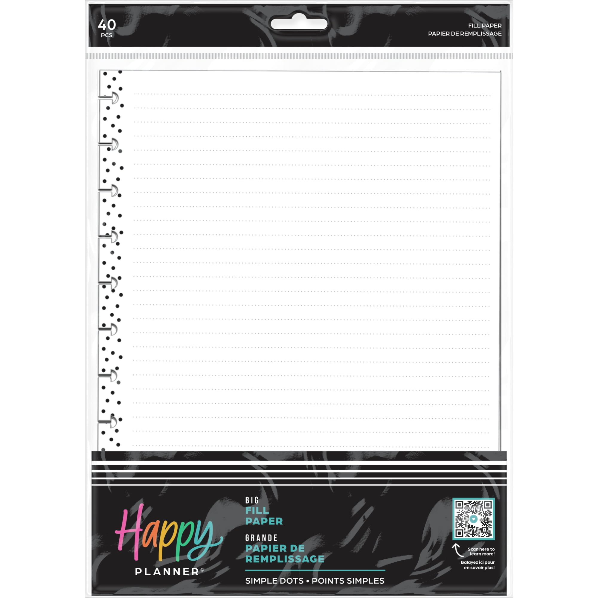 Happy Planner Big Filler Paper, 8-1/2" x 11", Simple Dots, Pack Of 40 ...
