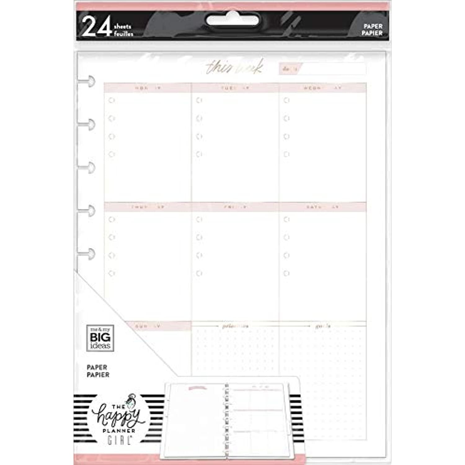 Happy Planner Classic Fill Paper 24/Pkg - Weekly Minimalist Refill ...