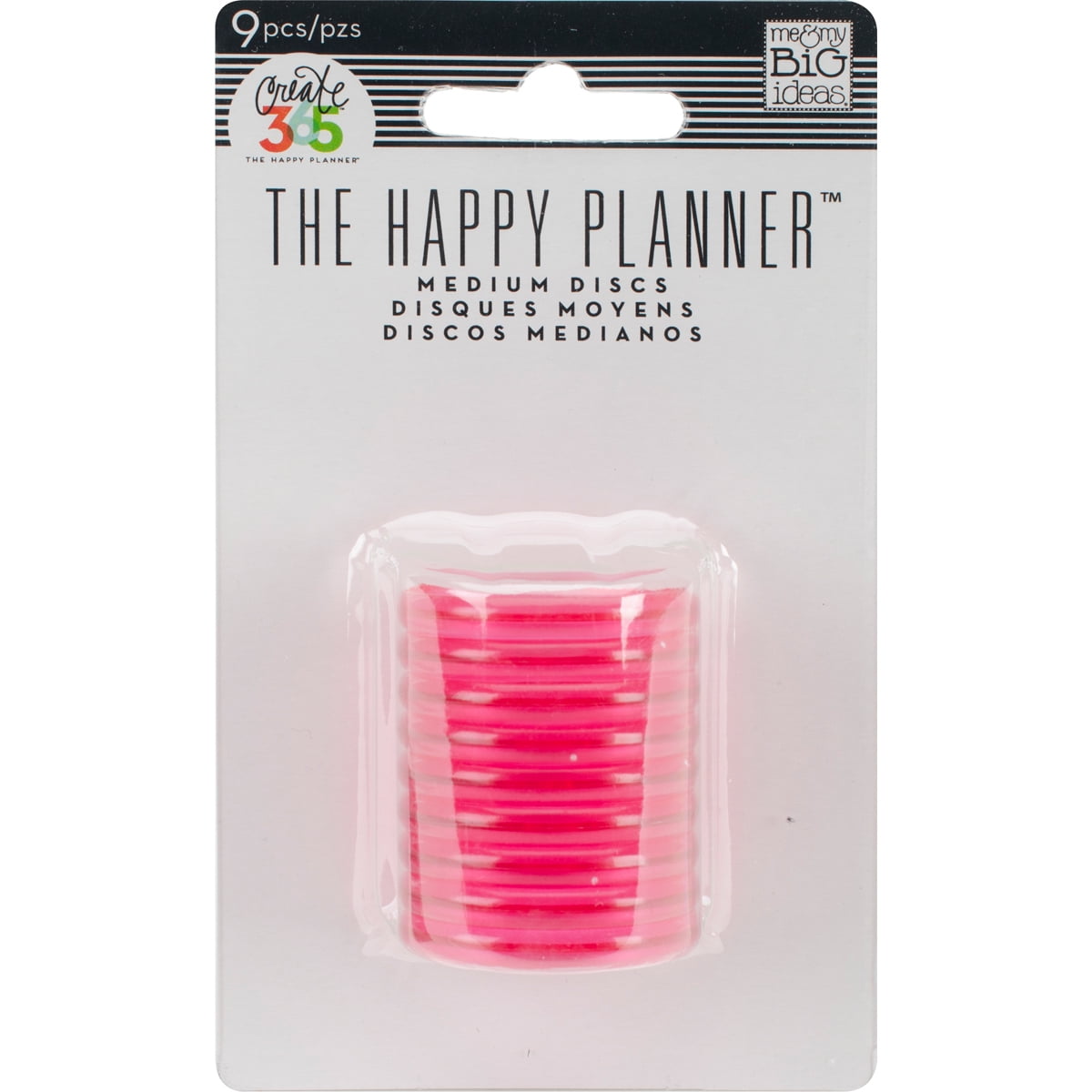 Happy Planner Discs 1.25" 9/Pkg-Clear Hot Pink 1.25" - Walmart.com