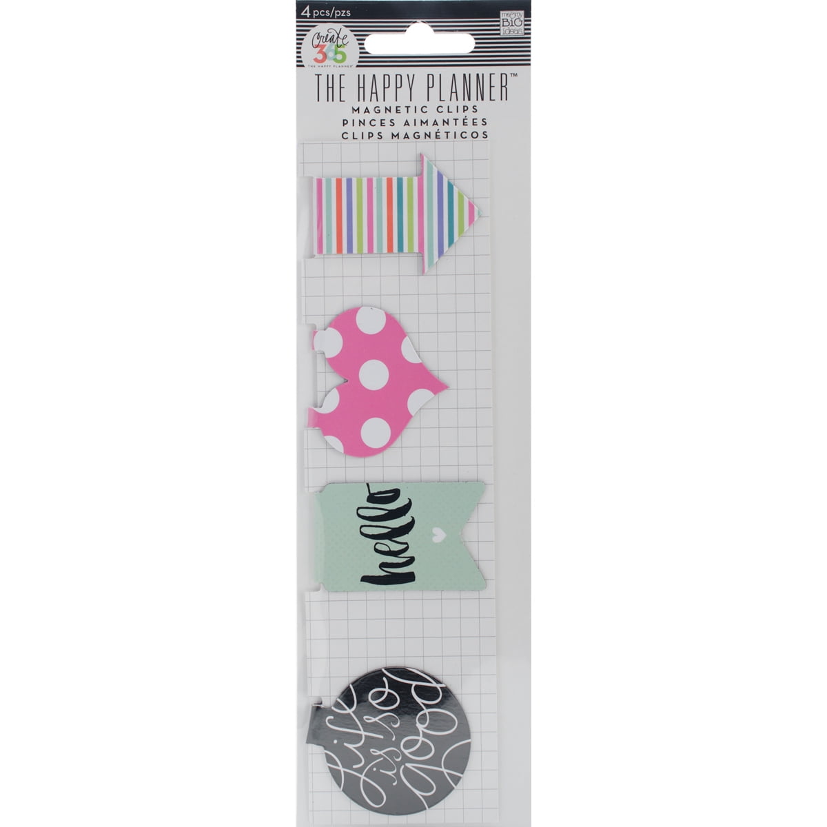 Happy Planner Magnetic Clips -Hello, 4/Pkg - Walmart.com