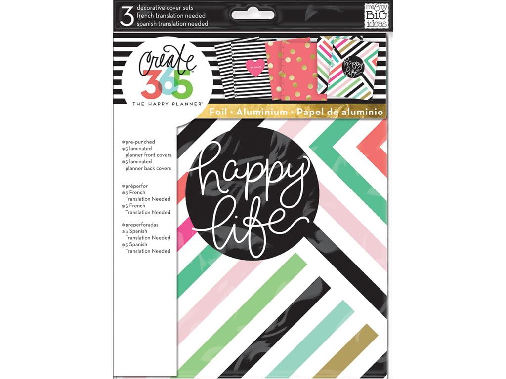 Happy Planner Medium Planner Covers 9.75"X7.75" 3/Pkg Happy Life ...