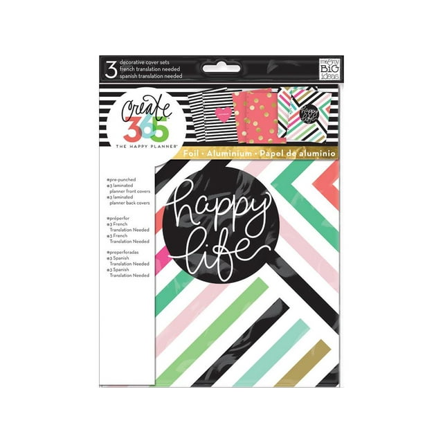 Happy Planner Medium Planner Covers 9.75"X7.75" 3/Pkg Happy Life ...