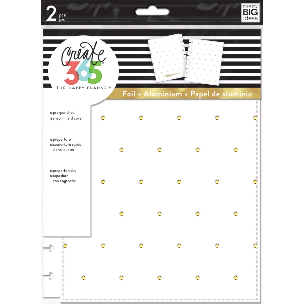Happy Planner Medium Snap-In Hard Planner Cover 9.75"X7.75" White W ...