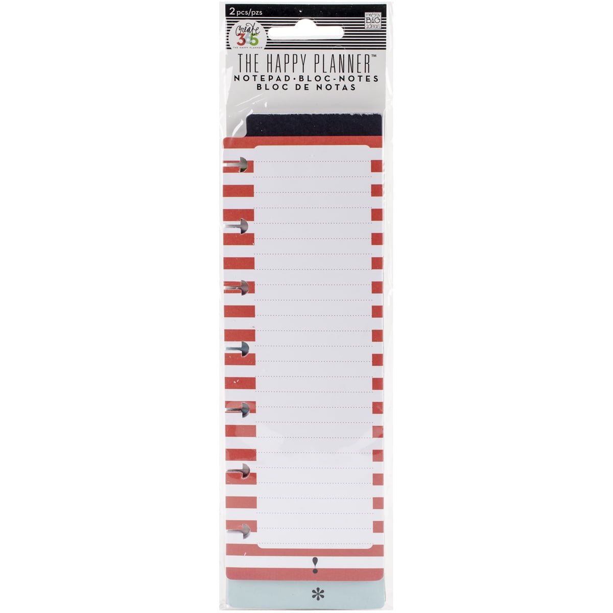 Happy Planner Note Pads 7.5"X2.5" 2/Pkg Red & Teal - Walmart.com
