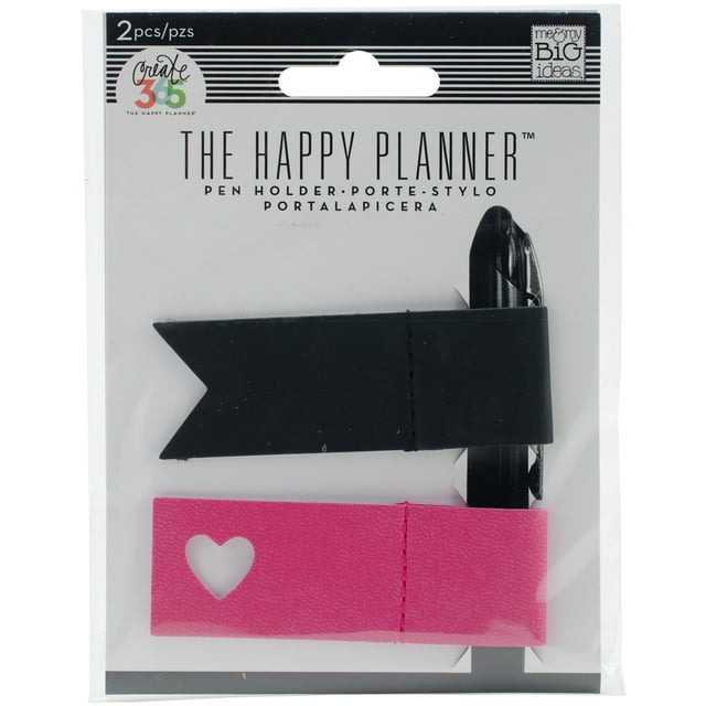 Happy Planner Self-Adhesive Pen Holders 2/Pkg Pink & Black - Walmart.com