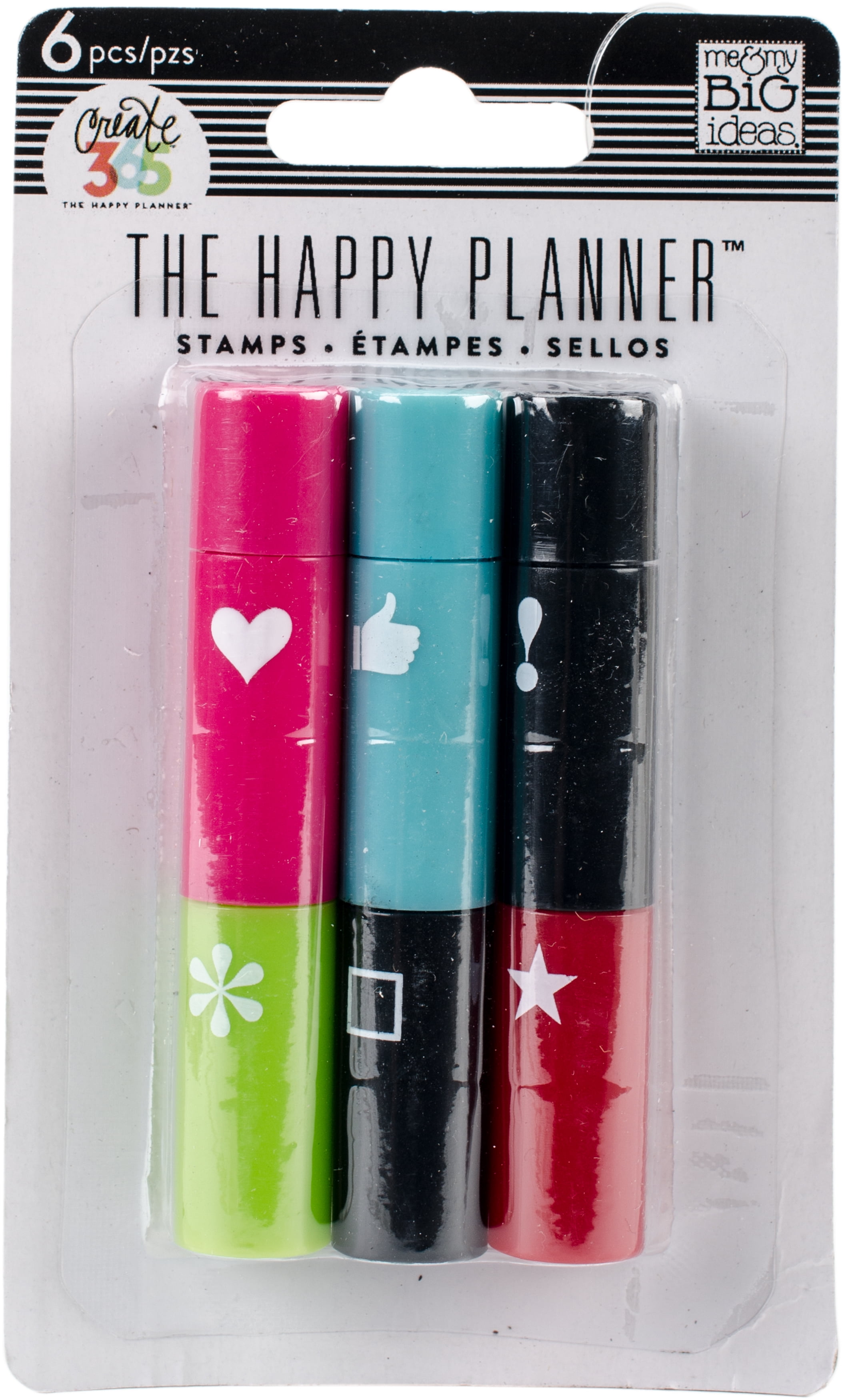 Happy Planner Stackable Stamps-Icons, 6 Stamps/5 Ink Colors - Walmart.com