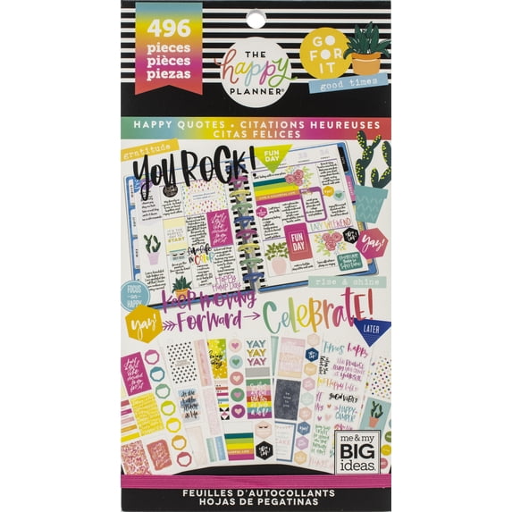 Happy Planner Sticker Value Pack-Happy Quotes, 496/Pkg - Walmart.com