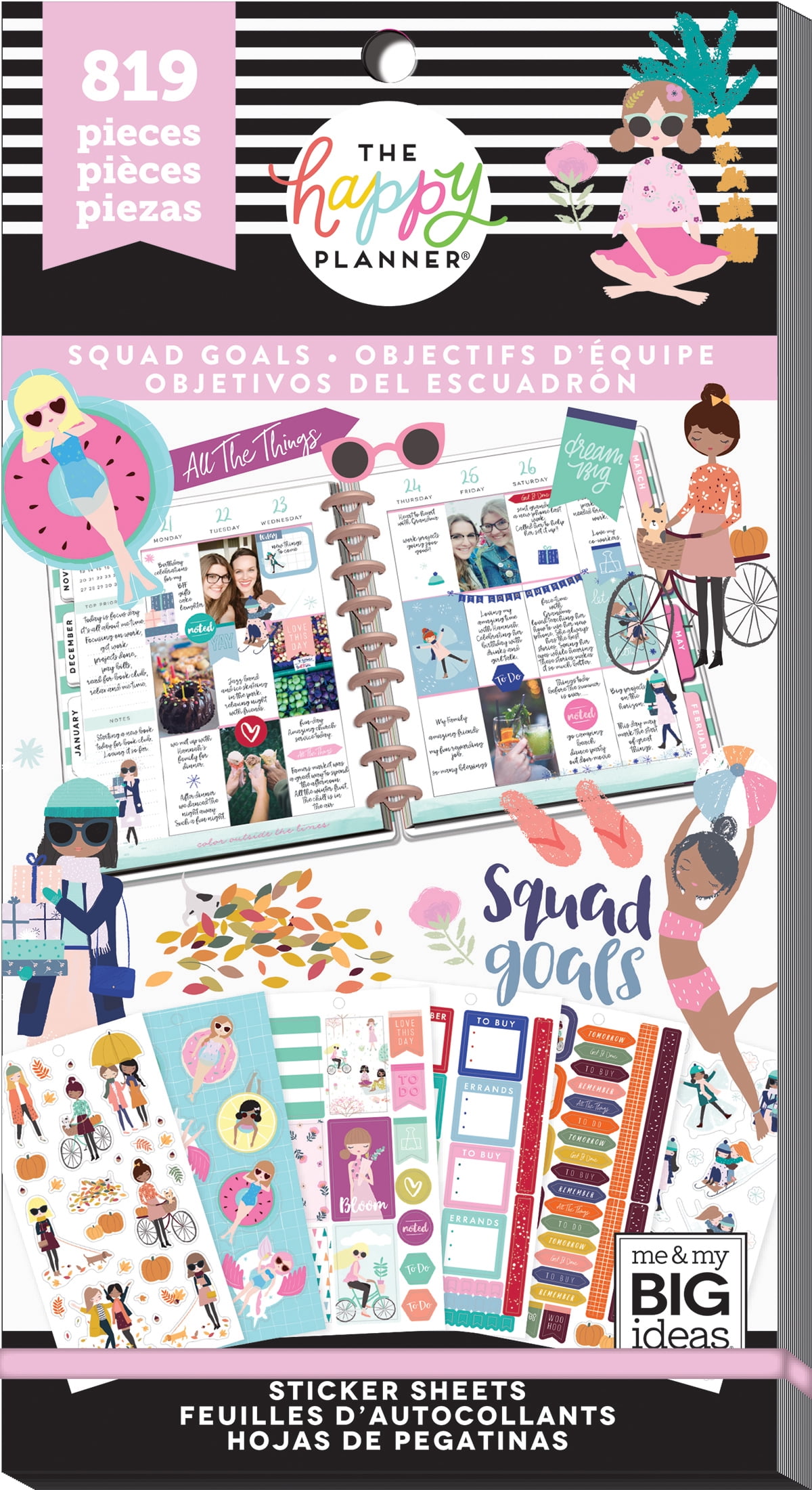 Happy Planner Sticker Value Pack-Squad Goals, 819/Pkg - Walmart.com