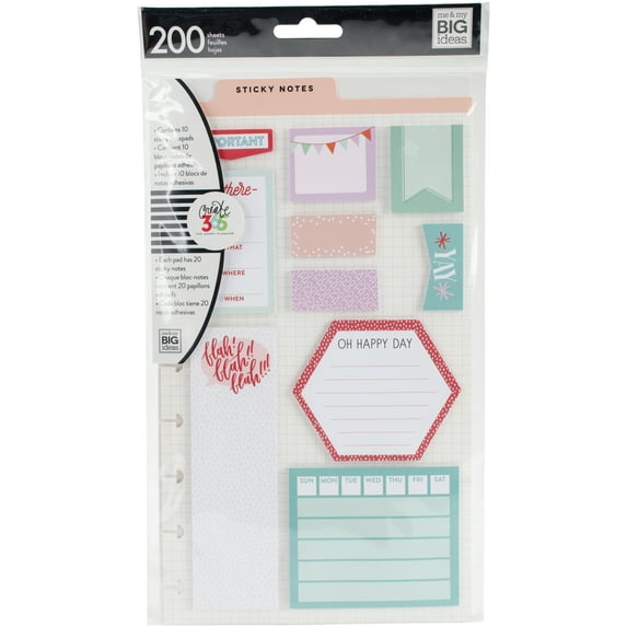 Happy Planner Sticky Notes 200/Pkg-Be There - Classic, 10 Designs/20 ...
