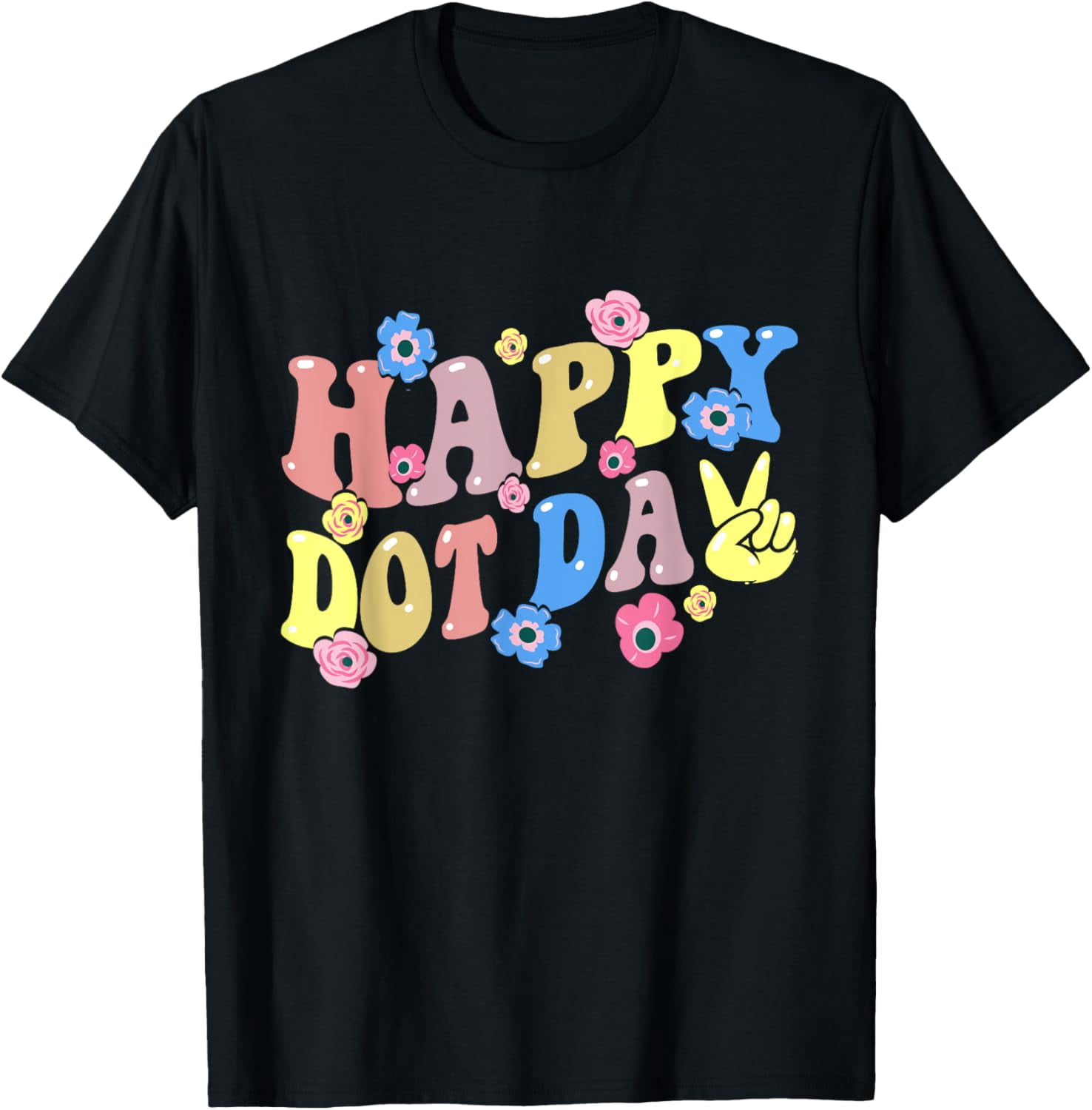Happy Polka Dot Day Groovy International Dot Day Teachers T-Shirt ...