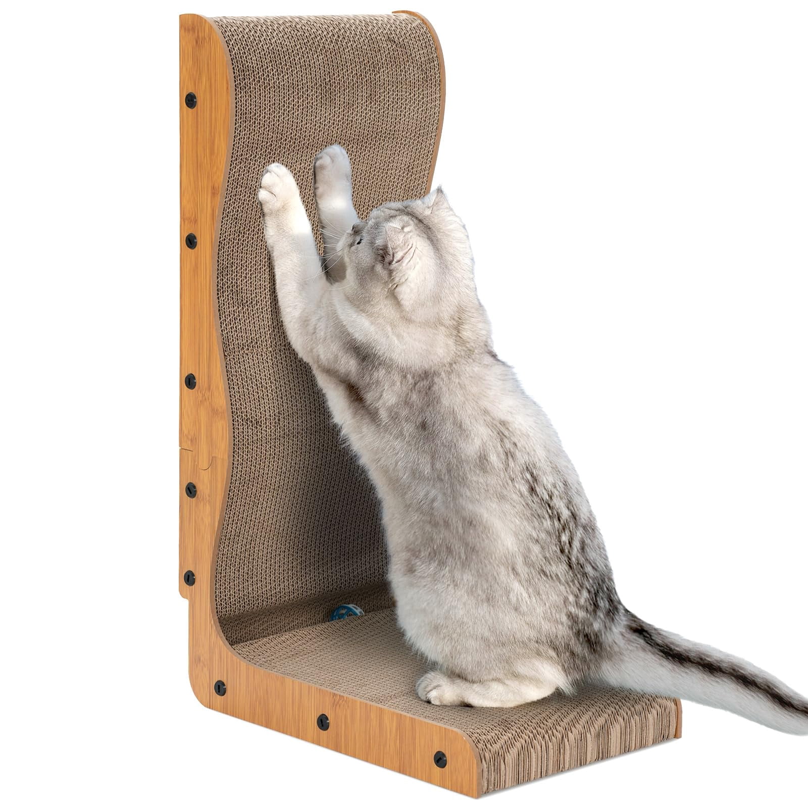 Happy & Polly L Shape Cat Scratcher - 25.8 Inch Vertical Cat Scratching ...