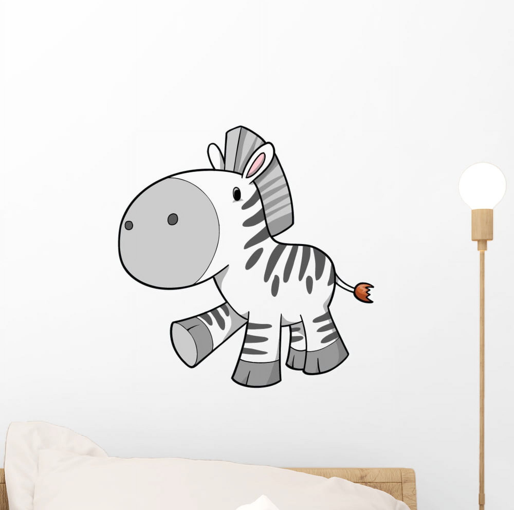 Happy Prancing Baby Zebra Wall Decal Sticker, Wallmonkeys Peel & Stick ...
