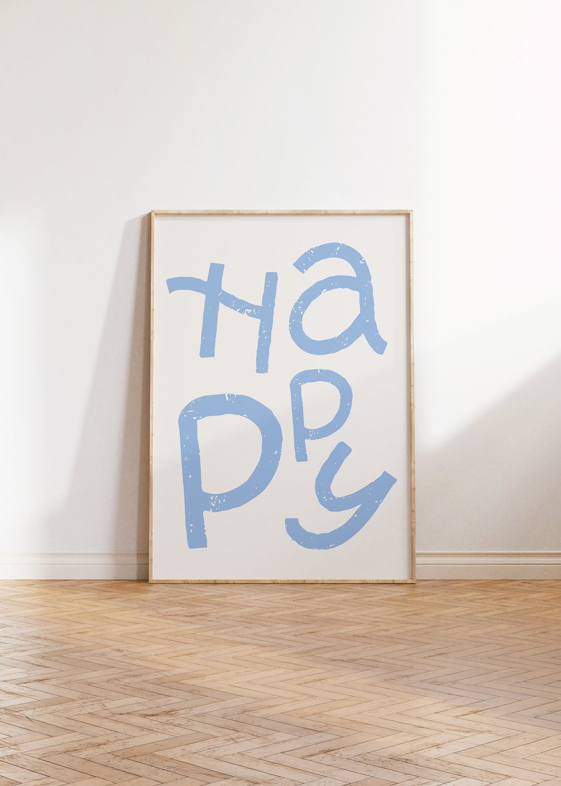 Happy Print, Light Blue Aesthetic Wall Art, Daily Reminder Print ...