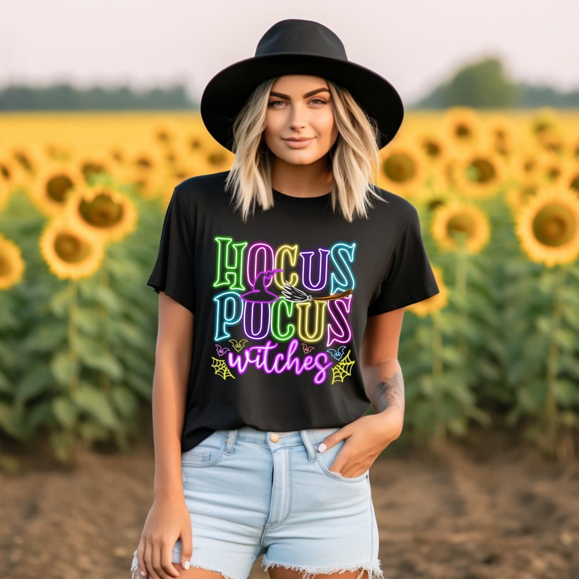 Happy Pumpkin Neon Shirt, Ghost Neon, Hocus Pocus Witches, Bad Witches ...