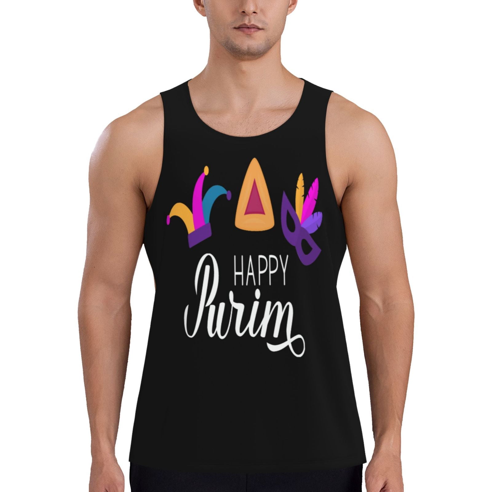Happy Purim Day Jewish Carnivalsleeveless Shirts Mens Muscle Tank Top ...