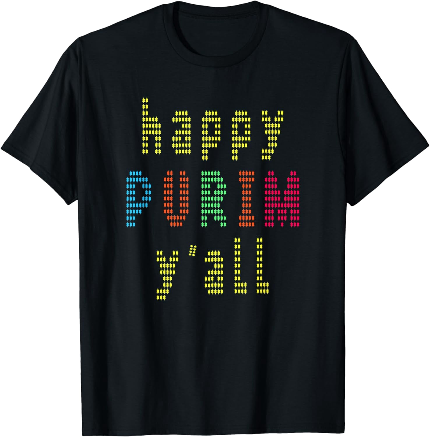 Happy Purim Y'all King David's Star Text Art Jewish Festival T-Shirt ...