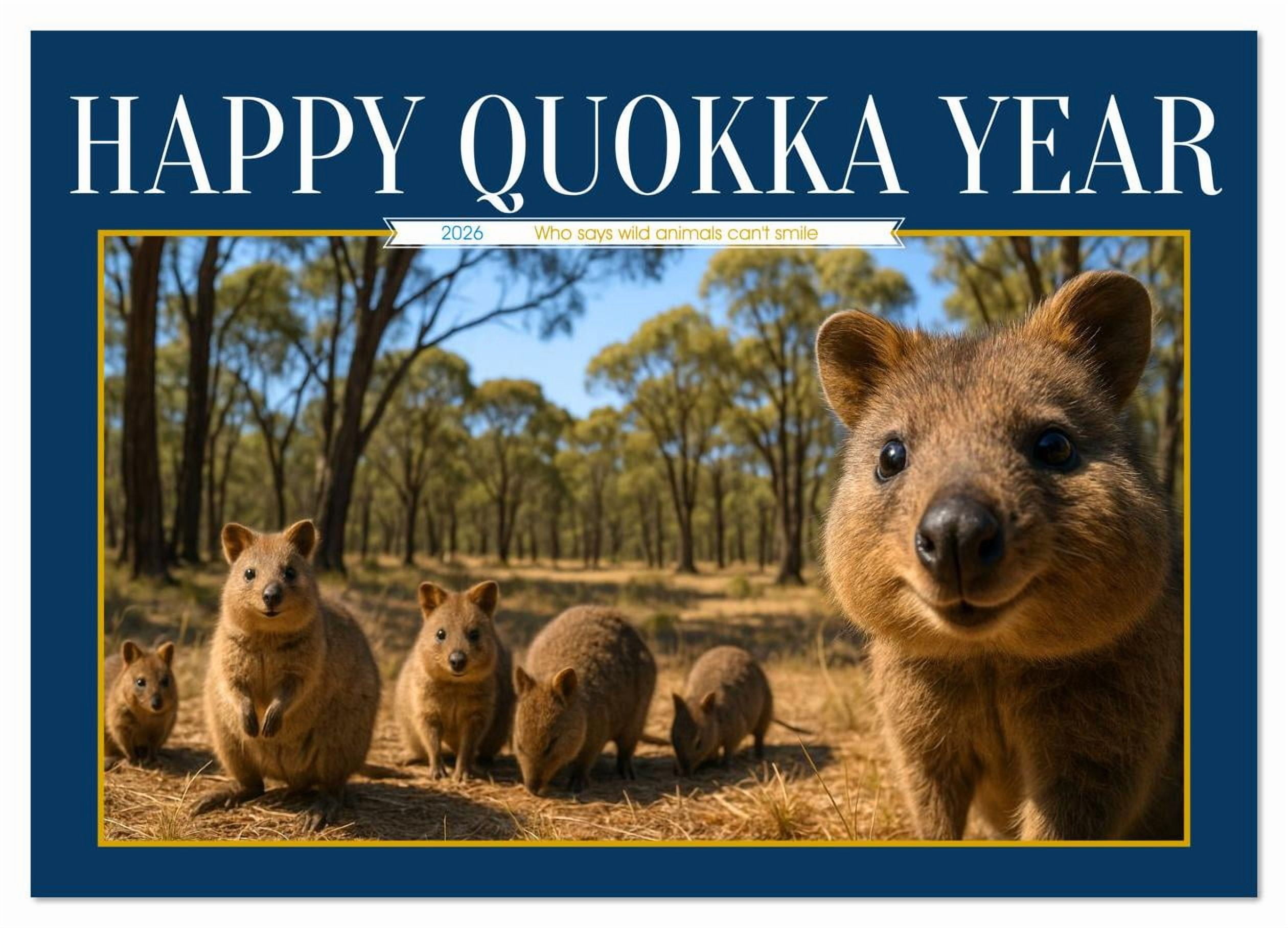 Happy Quokka Year (Monthly Wall Calendar 2026 11.7 x 16.5 (open ...