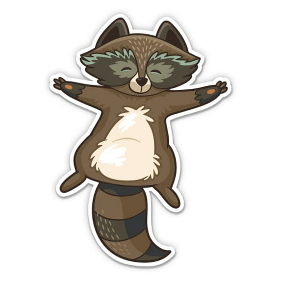 Happy Raccoon - 8" Vinyl Sticker - For Car Laptop I-Pad - Waterproof ...
